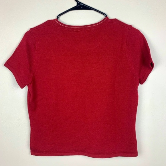 Tops | Vintage Red Short Sleeve Crop Top | Poshmark